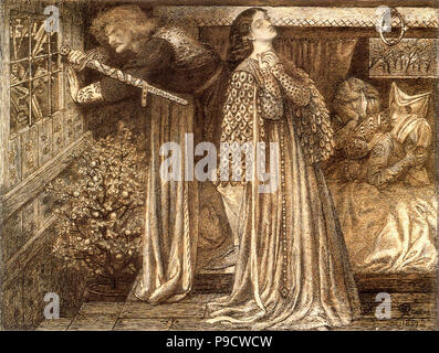 Sir Launcelot in the Queen's Chamber. Artist: Dante Gabriel Rossetti ...