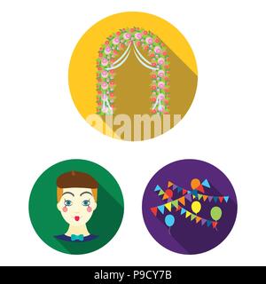 Event Organisation flat icons in set collection for design.Celebration ...