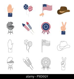 Barbecue, salute, voting ebblema, victory. The patriot day set ...