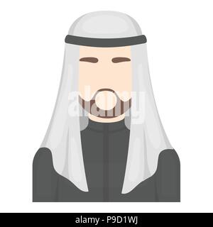 Sheikh icon in cartoon style isolated on white background. Arab ...