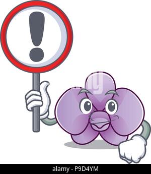 With sign orchid flower character cartoon Stock Vector Image & Art - Alamy