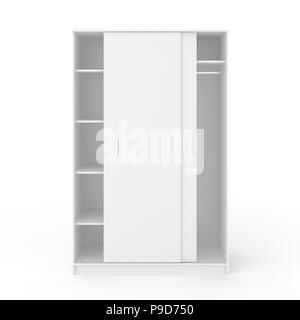 Empty wardrobe with sliding doors on white background Stock Photo - Alamy
