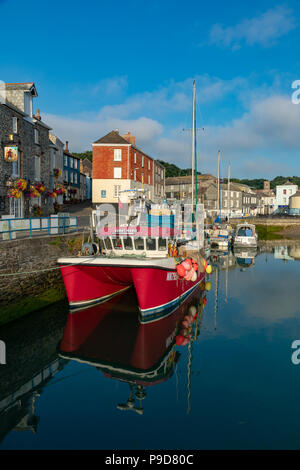 Padstow Cornwall England July 12, 2018 Early morning in the port of ...