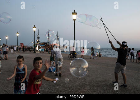 Soap bubbles on the seafront promenade of Thessaloniki Greece Stock ...