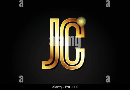 alphabet letter jc j c logo design with metal blue color suitable for a ...