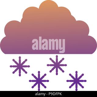 cloud with snowflakes icon over white background, vector illustration ...