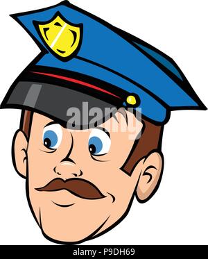 cartoon vector illustration of a police cap Stock Photo - Alamy