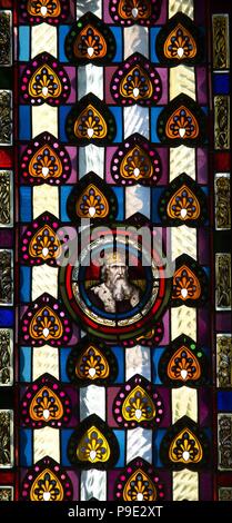 Palacio Guell, vitral. Sala noble Bertram, conde de Rosello. Modernismo ...