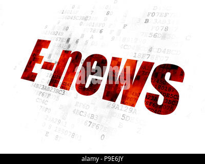 News concept: Pixelated red text Business News on Digital background ...