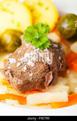 tafelspitz on a plate with vegetables Stock Photo - Alamy