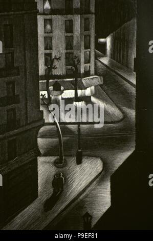 Jonas Steponavicius (1907-1986). Lithuanian artist. In a cafe, 1932 ...