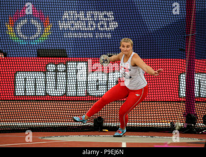 Daria ZABAWSKA of Poland competes in the Women Discus throw event ...