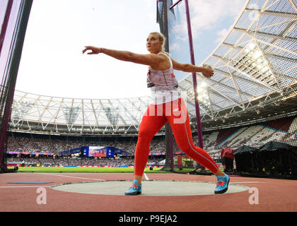 Daria ZABAWSKA of Poland competes in the Women Discus throw event ...