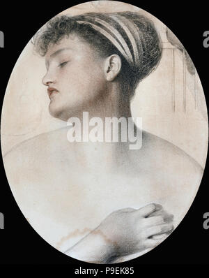 Sandys Emma - Portrait of Mary Emma Jones Wearing a Pearl Necklace ...