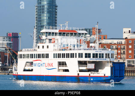 England, Hampshire, Portsmouth, Portsmouth Harbour, Wightlink Passenger ...