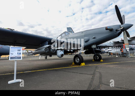 Air Tractor AT-802 armed aircraft on display at the Paris Air Show. Le ...