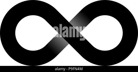 Infinity symbol - black and white vector illustration of lazy eight ...