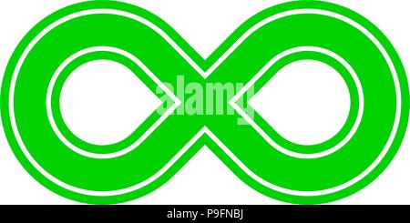 infinity symbol green - outlined - isolated - vector illustration Stock ...