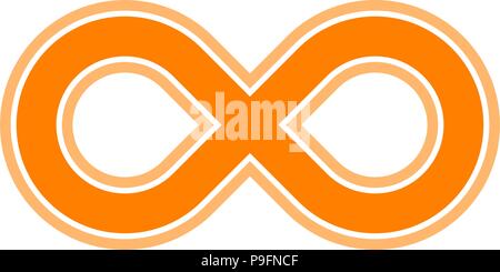 infinity symbol orange - outlined - isolated - vector illustration ...