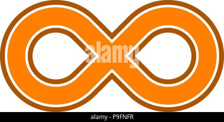 infinity symbol orange - outlined - isolated - vector illustration ...