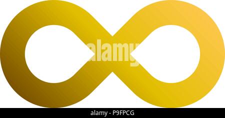 infinity symbol golden - gradient standard - isolated - vector ...