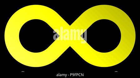 infinity symbol yellow - gradient standard - isolated - vector ...