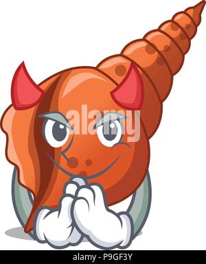 Devil exotic shell mascot cartoon Stock Vector Image & Art - Alamy