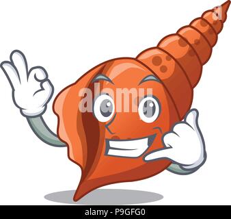 With phone exotic shell character cartoon Stock Vector Image & Art - Alamy