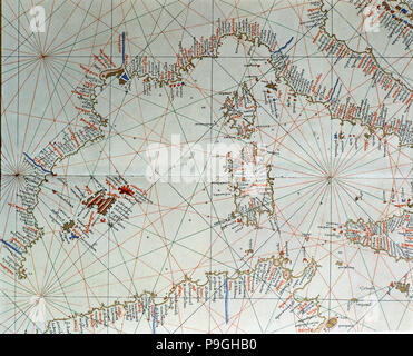 Atlas of Joan Martines, Messina, 1582. Portulan chart of South America ...