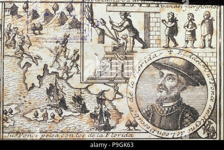 Ponce de Leon (1460?-1521), spanish explorer mortally wounded during ...