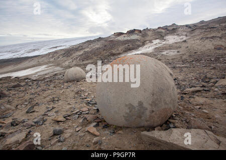 Mysterious Stone Spheres on Champ Island, Franz Josef Land Stock Photo ...