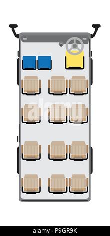 Mini Passenger bus seat map vector and illustration Stock Vector Image ...