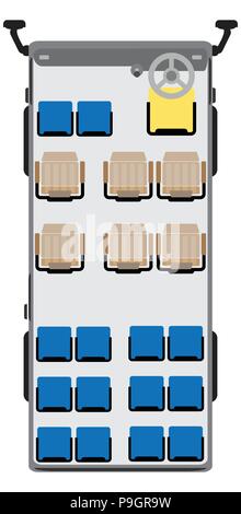 Mini Passenger bus seat map vector and illustration Stock Vector Image ...