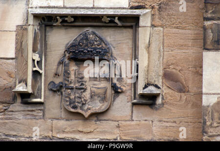 Coat of arms of a Bishop of Durham, Durham City, County Durham Stock ...
