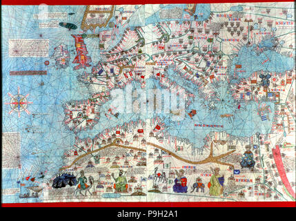 Reproduction of Catalan Atlas by Abraham Cresques circa 1375 Stock ...