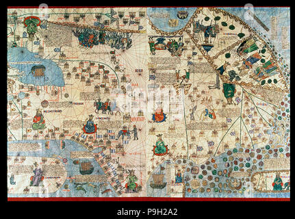 Reproduction of Catalan Atlas by Abraham Cresques circa 1375 Stock ...