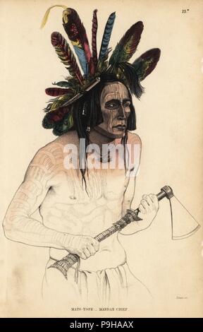 Karl Bodmer - Mato Tope Mandan Chief 1833 Stock Photo - Alamy