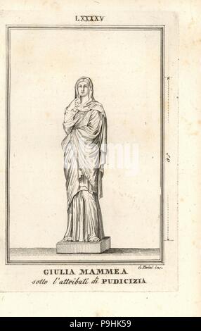 Statue of Julia Avita Mamaea with the attributes of Pudicitia, goddess ...