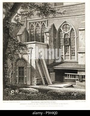 Church of St Dunstan in the East and St Dunstan's Hill from Lower ...