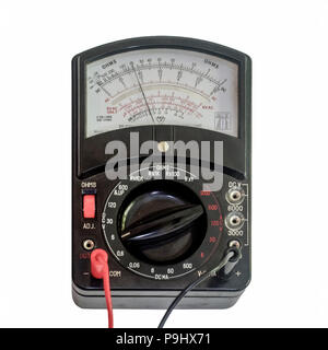 Analog multimeter being used as a voltmeter Stock Photo - Alamy