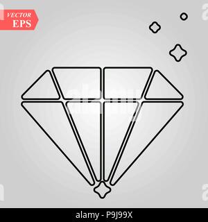Diamond flat icon. Single high quality outline symbol of wedding for ...