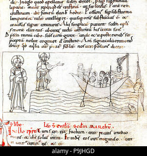 Manuscript called 'Homiliari de Beda' representation of a parabola ...