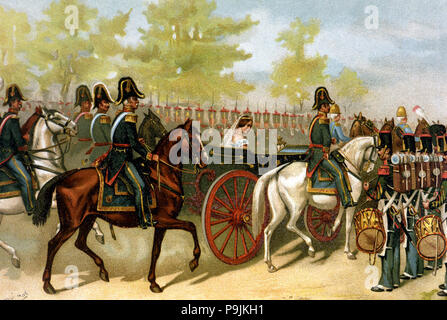 Reign of Elizabeth II. 1833 - 1868. Infantry, 1848, infantry soldiers ...