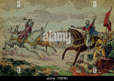 History of Spain. Battle of river Salado (30 october 1340). The King ...