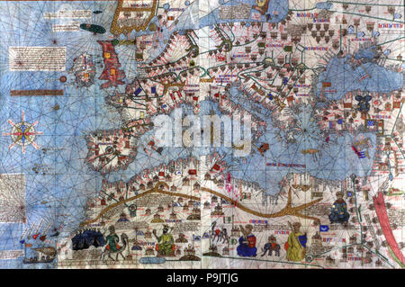 Reproduction of Catalan Atlas by Abraham Cresques circa 1375 Stock ...