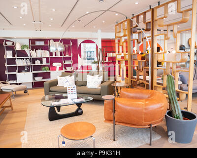 The Conran Shop, London, UK. Interior display of contemporary furniture ...