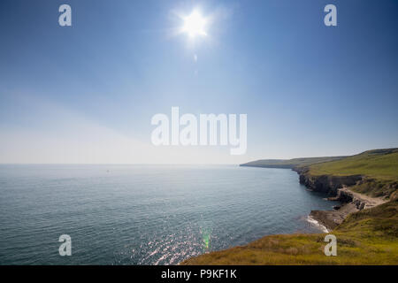View towards Dancing Ledge, Durlston Country Park, Langton Matravers ...