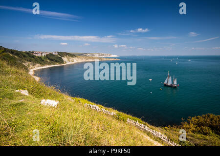 Views across Durlston Bay from Durlston Castle, Durlston Country Park ...