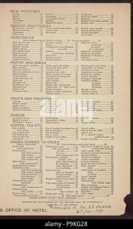 367 DAILY MENU (held by) HILDRETH & ALLEN (at) METROPOLITAN HOTEL ...