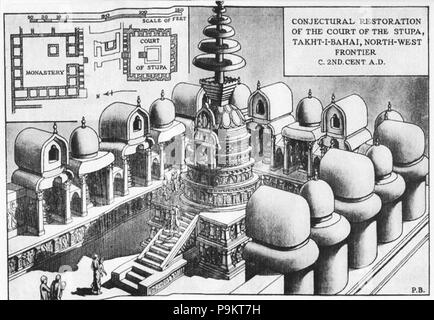 Takht I Bahi conjectural restoration Stock Photo - Alamy